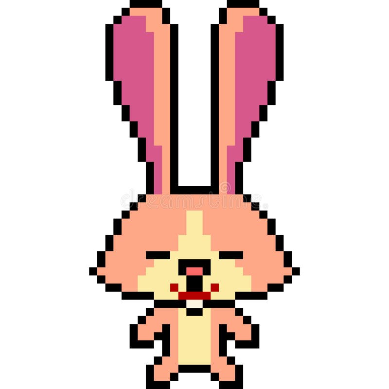 Vector pixel art bunny stock vector. Illustration of front - 102309231