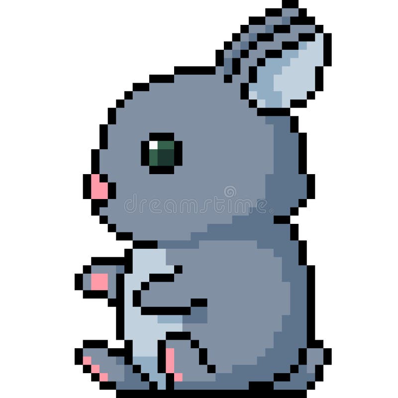 Vector pixel art bunny stock vector. Illustration of dark - 112954360