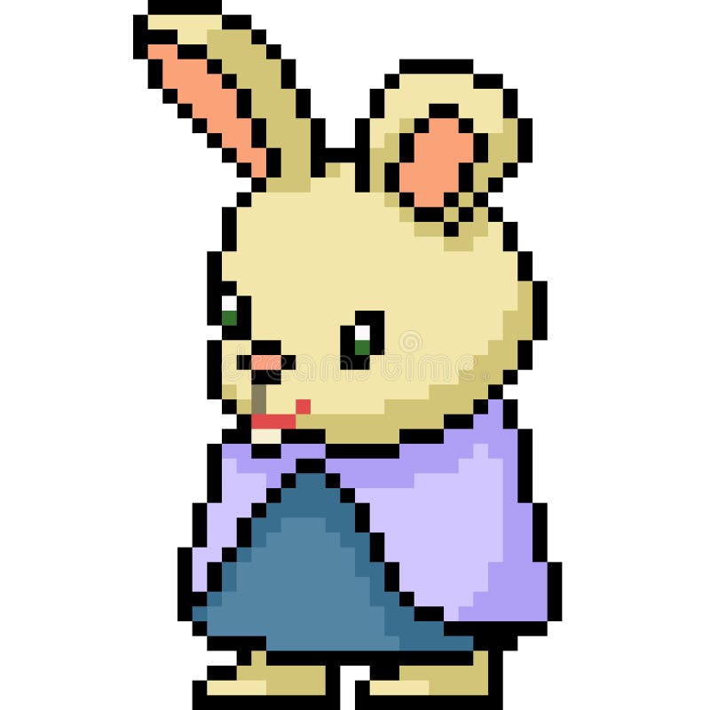 Vector pixel art bunny stock vector. Illustration of isolated - 114948927