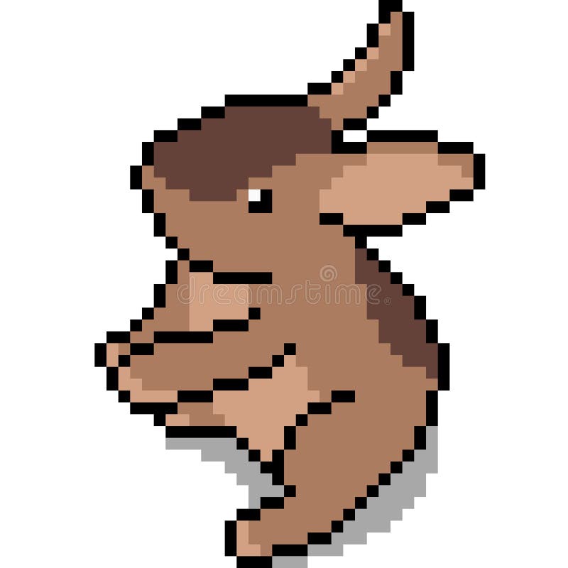 Vector pixel art bunny stock vector. Illustration of cute - 112953975