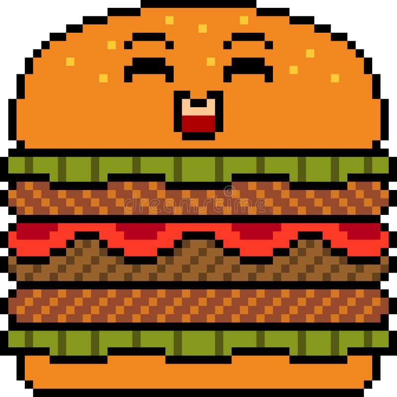 Vector pixel art burger stock vector. Illustration of burger - 102309369