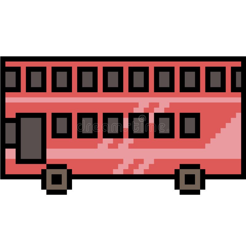 Vector pixel art bus stock vector. Illustration of vector - 102309143