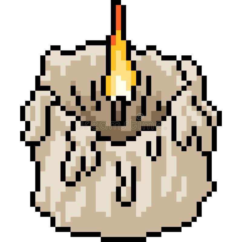 Vector pixel art candle stock vector. Illustration of light - 148225991