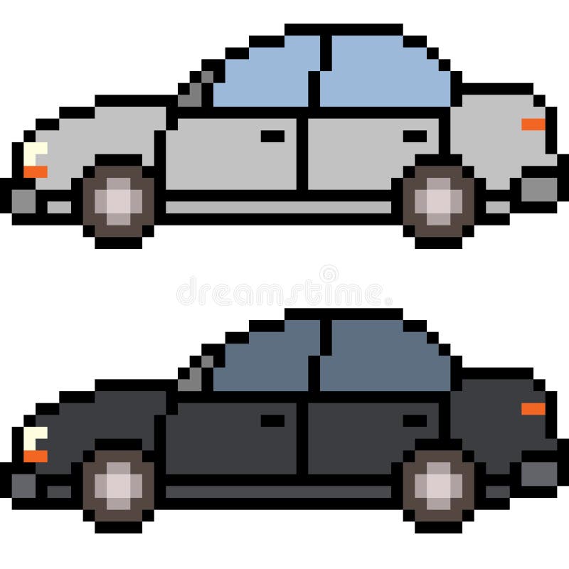 Vector pixel art car stock vector. Illustration of tire - 102308896