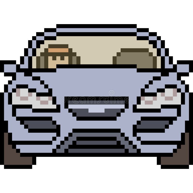 Vector pixel art car front stock vector. Illustration of vector - 102309026