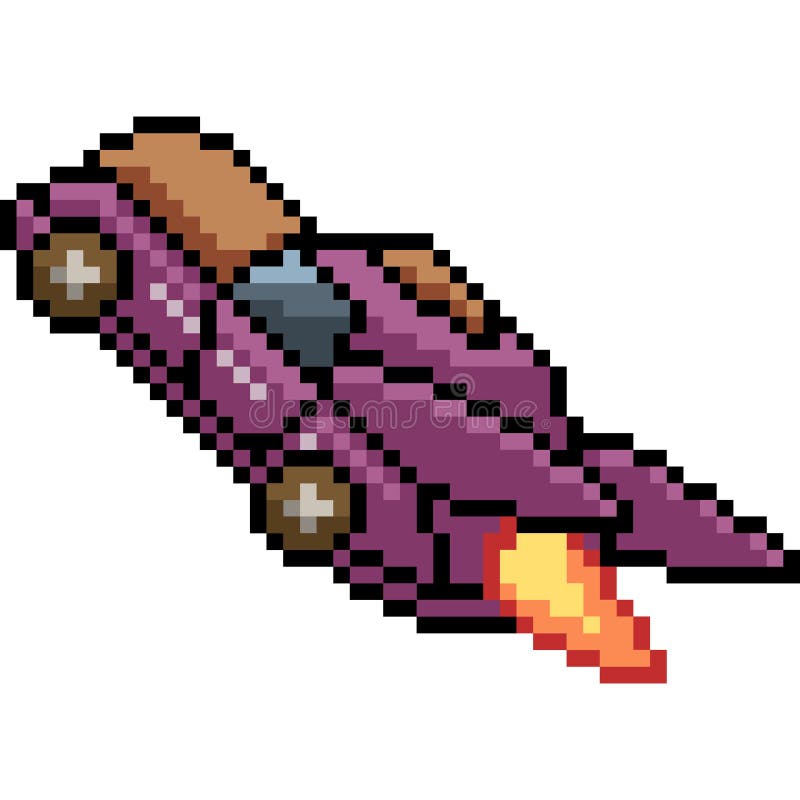 Vector pixel art car jet stock vector. Illustration of icon - 162283383