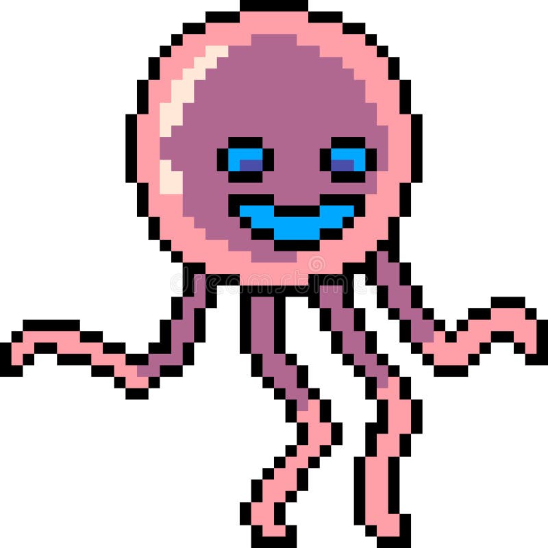 Vector pixel art alien stock vector. Illustration of head - 102309851