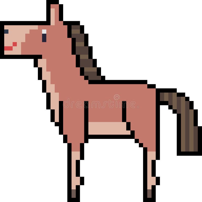 Vector pixel art horse stock vector. Illustration of graphic - 102308522