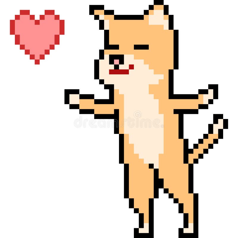 Vector pixel art cat hug stock vector. Illustration of cute - 109521542