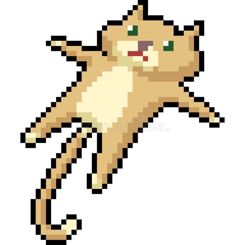 Vector pixel art cat lazy stock vector. Illustration of lying - 143894476 Vector pixel art cat lazy stock vector. Illustration of lying - 143894476