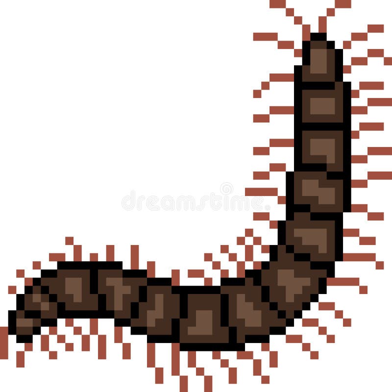 Vector pixel art centipede stock vector. Illustration of insect - 114948964