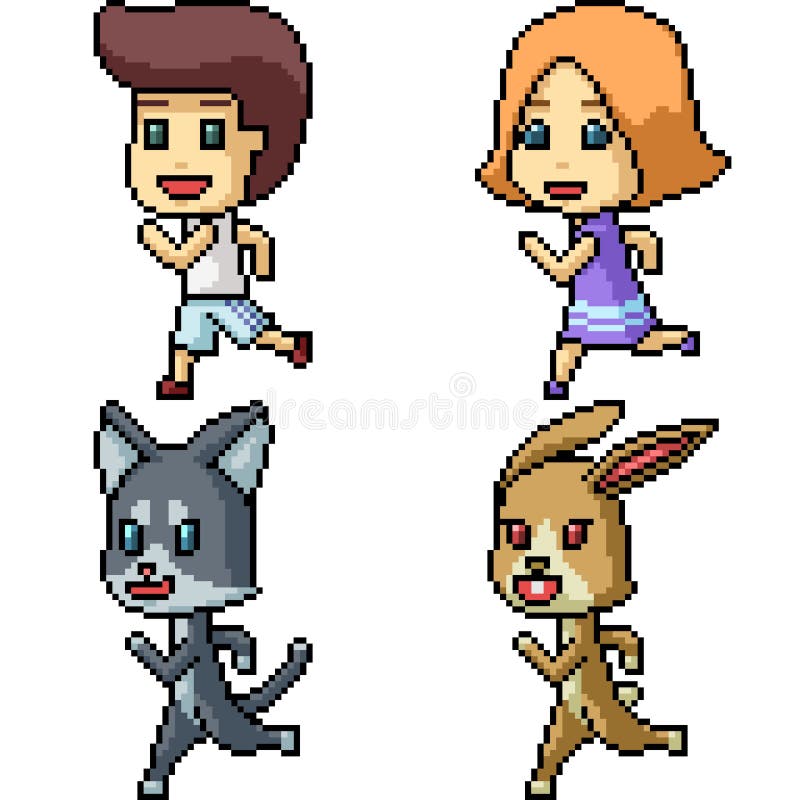 Pixel Art Character Run Stock Illustrations – 83 Pixel Art Character ...