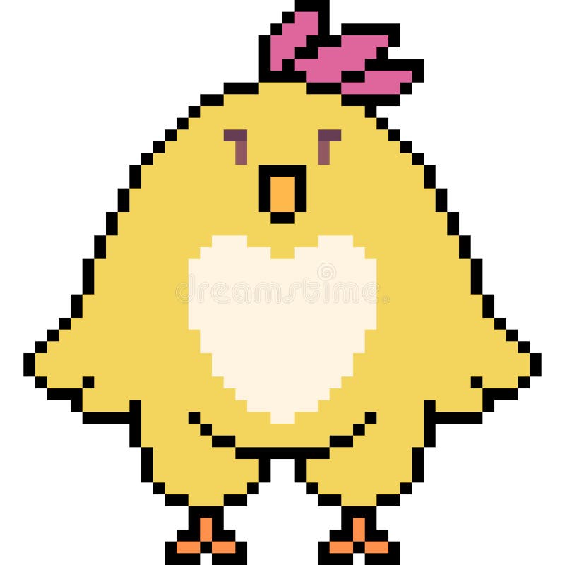 Chick Pixel Art Pattern Seamless. 8 Bit Little Chicken. 8bit Background ...