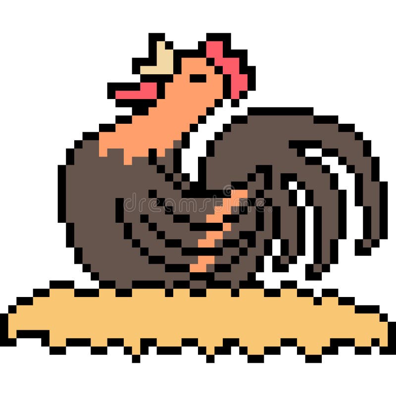Vector pixel art chicken stock vector. Illustration of pixel - 104760284