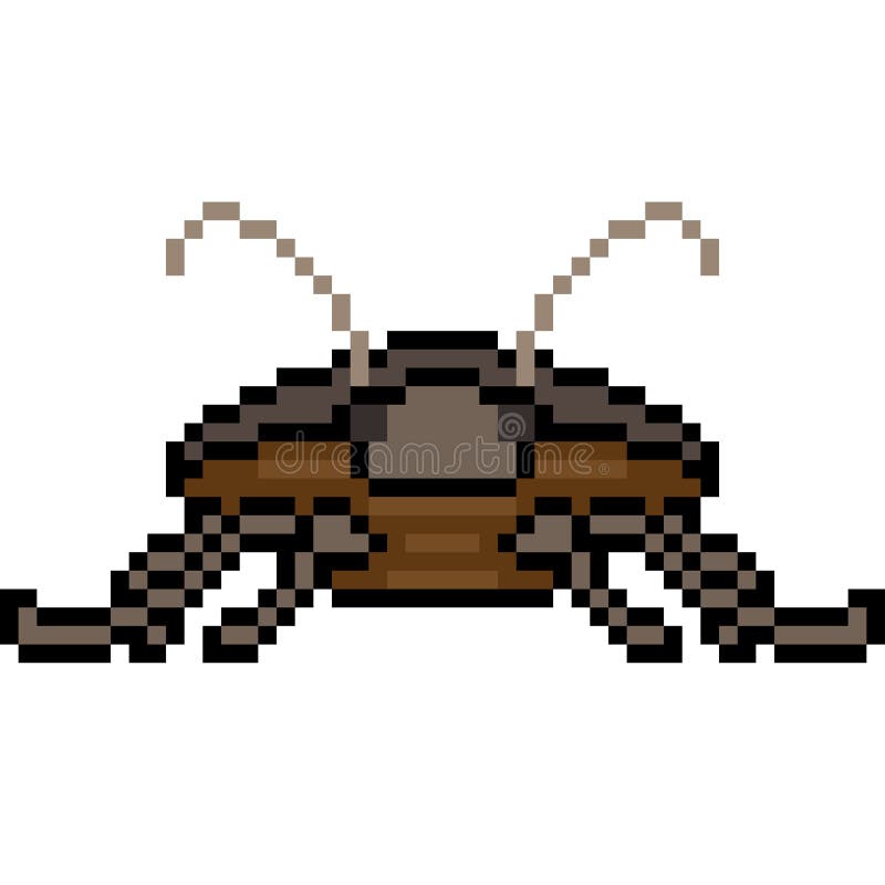 Cockroach Pixel Art. Insect 8 Bit. Beetle Digital. Bug Vector Il Stock ...