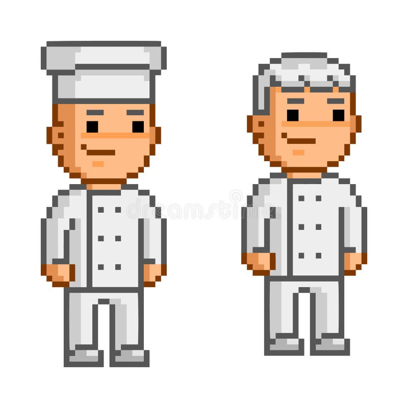 Chef in pixel art stock illustration. Illustration of hello - 135628121