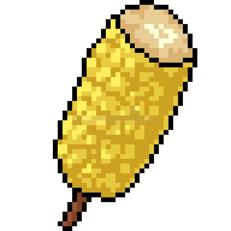 Vector Pixel Art Corn Stick Stock Vector - Illustration of icon ...