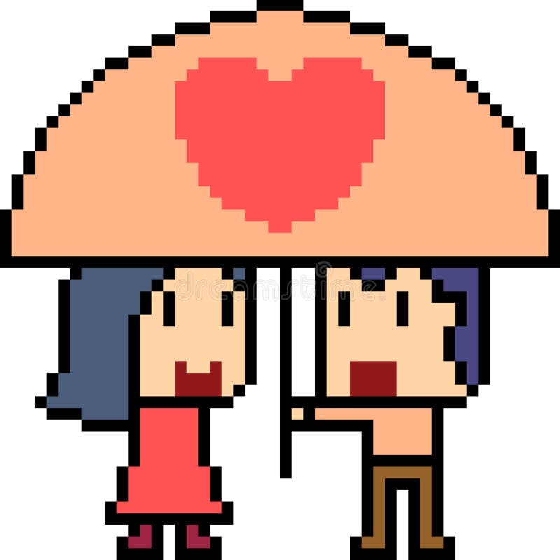 Vector pixel art couple stock vector. Illustration of pixel - 102309344