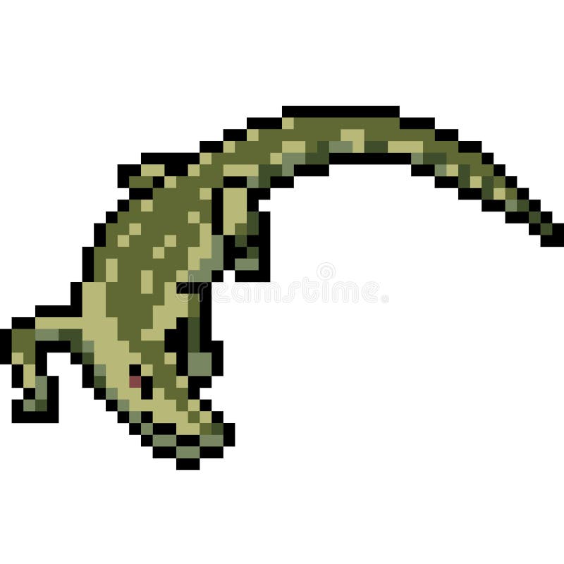 Crocodile Pixel Art Pattern Seamless. Alligator 8 Bit Background. Croc ...