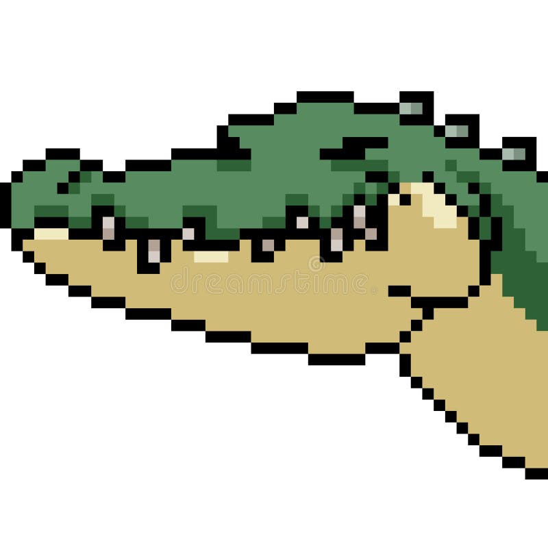Crocodile Pixel Art Pattern Seamless. Alligator 8 Bit Background Stock ...