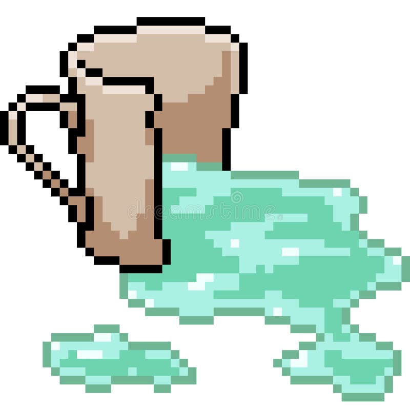 Vector pixel art cup break stock vector. Illustration of cartoon ...