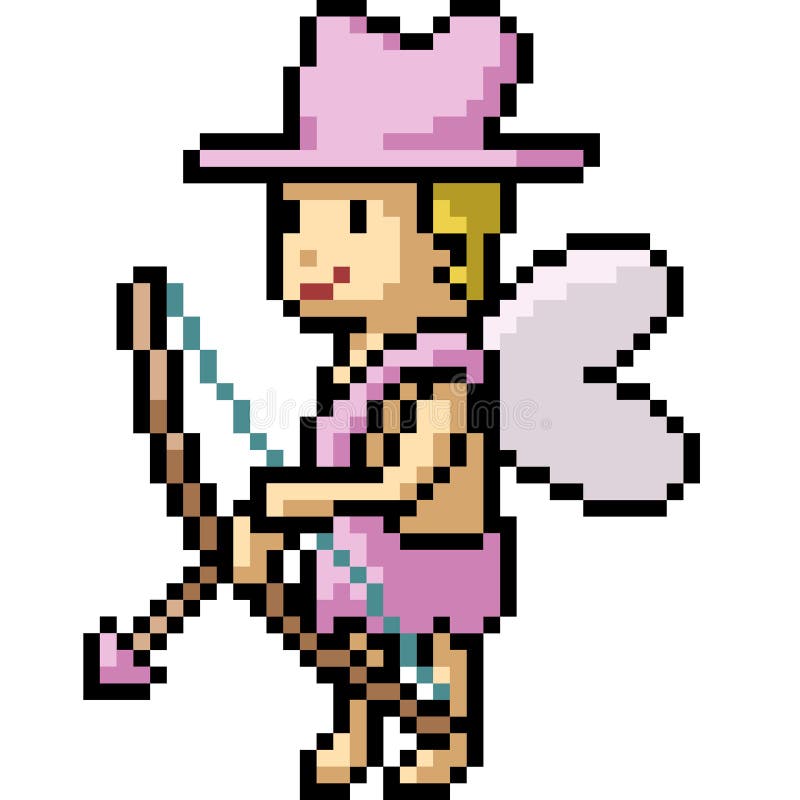 Vector pixel art cupid vektor abbildung. Illustration von hintergrund ...