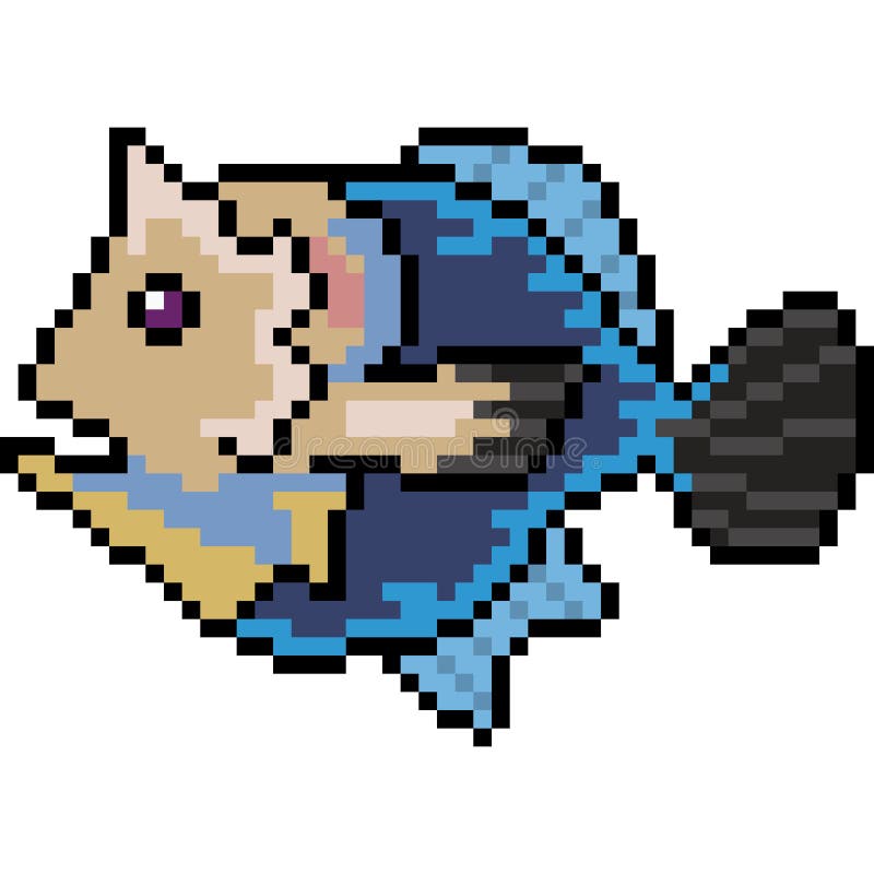 Vector Pixel Art Deep Sea Fish Stock Vector - Illustration of fish ...