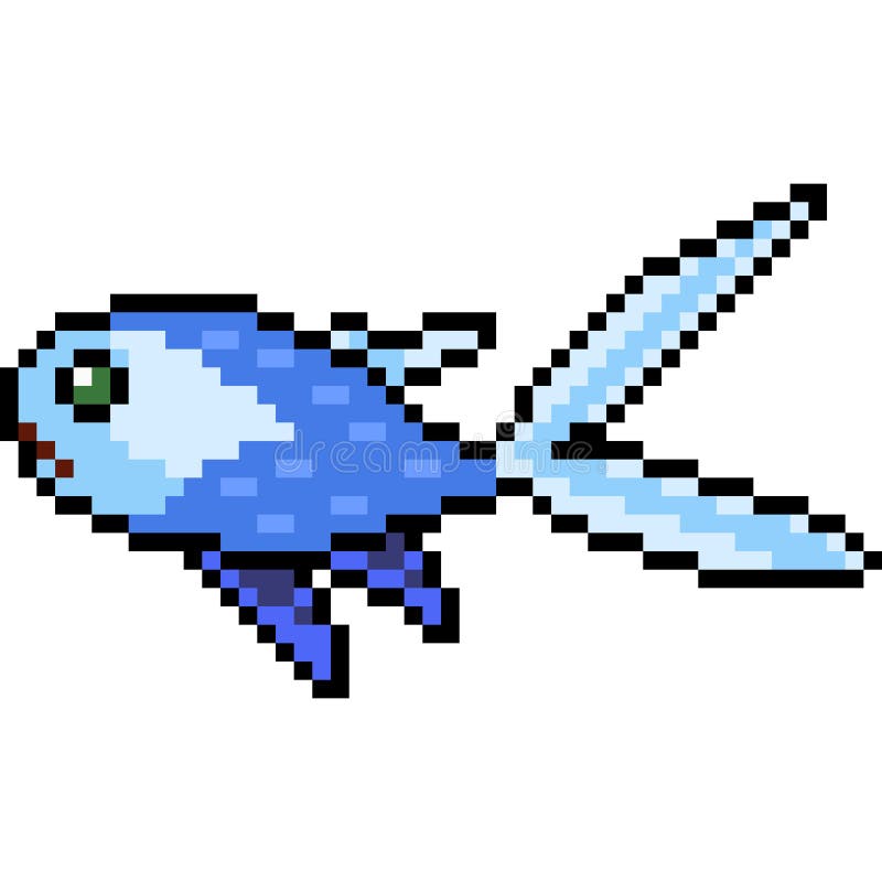 Vector Pixel Art Deep Sea Fish Stock Vector - Illustration of fish ...
