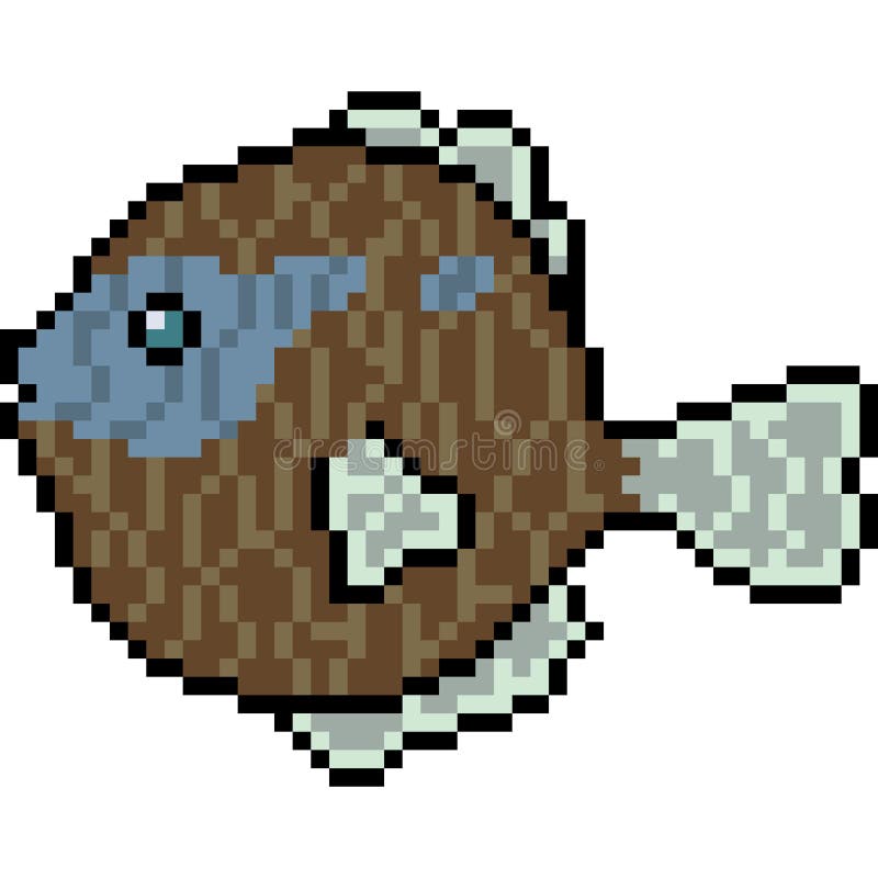 Vector Pixel Art Deep Sea Fish Stock Vector - Illustration of isolated ...
