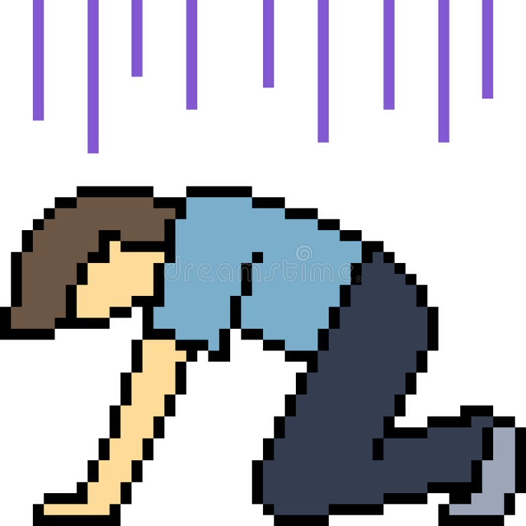 Vector Pixel Art Depression Stock Vector - Illustration of rectangle ...