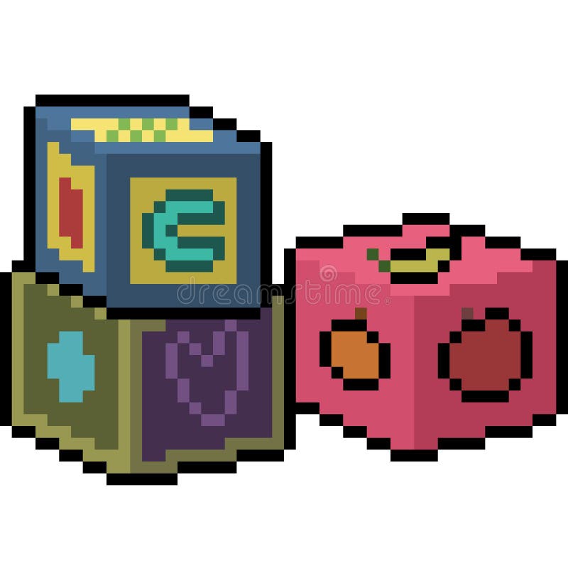 Vector pixel art dice toy stock vector. Illustration of icon - 117929498