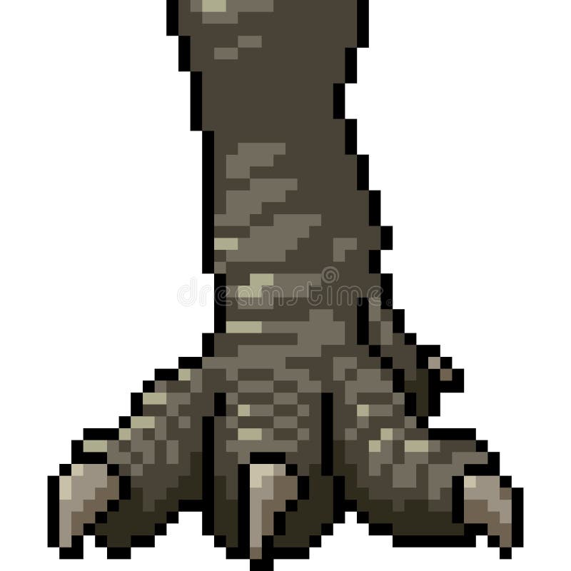 Vector Pixel Art Dinosaur Leg Stock Vector - Illustration of monster ...