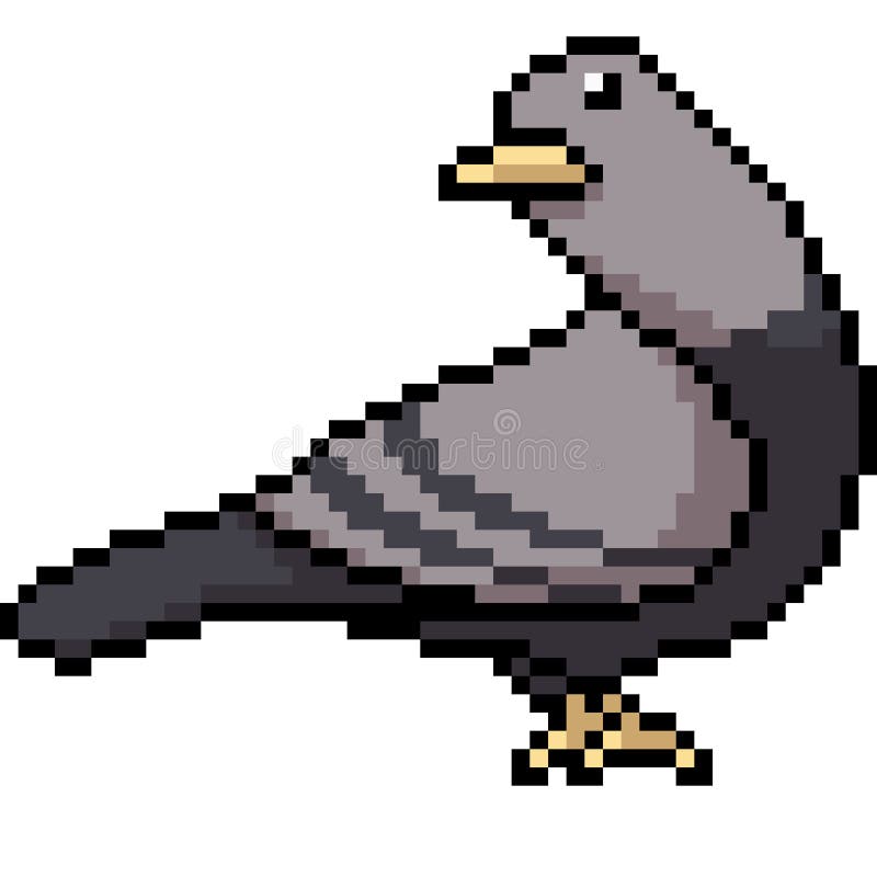 Dove Pixel Art Isolated. Pigeon 8 Bit Stock Vector - Illustration of ...