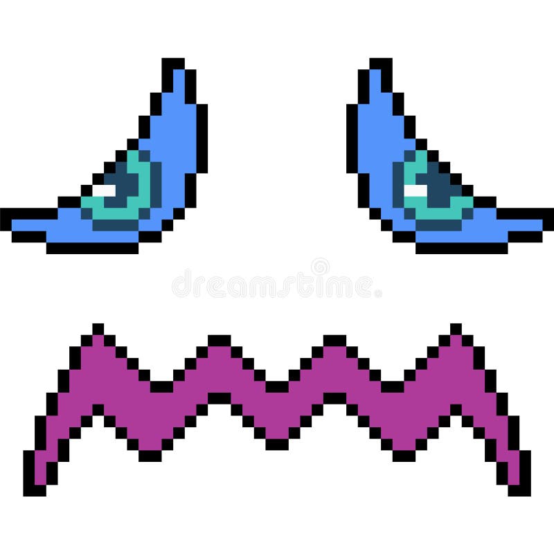 Vector Pixel Art Face Scary Stock Vector - Illustration of vector, face ...