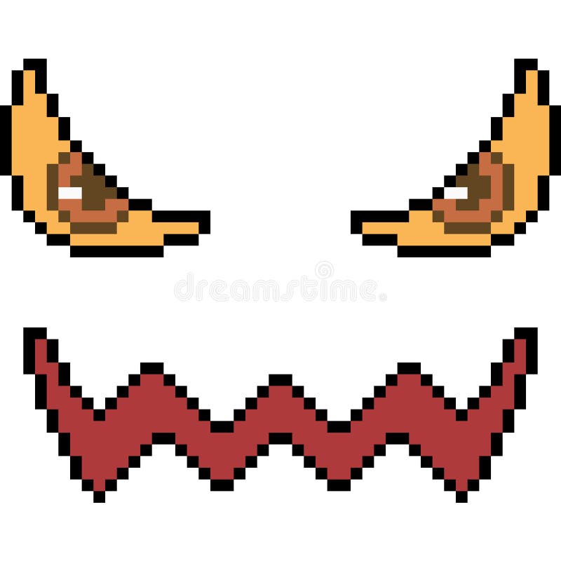 Vector Pixel Art Face Smile Stock Vector - Illustration of nasty ...