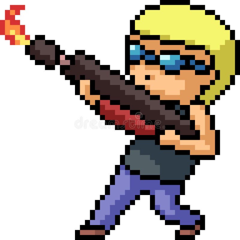 Vector pixel art fire boy stock vector. Illustration of blonde - 161767986