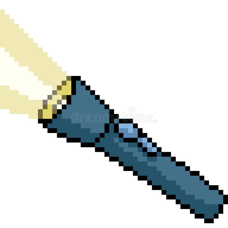 Vector Pixel Art Flashlight Stock Vector - Illustration of icon, night ...