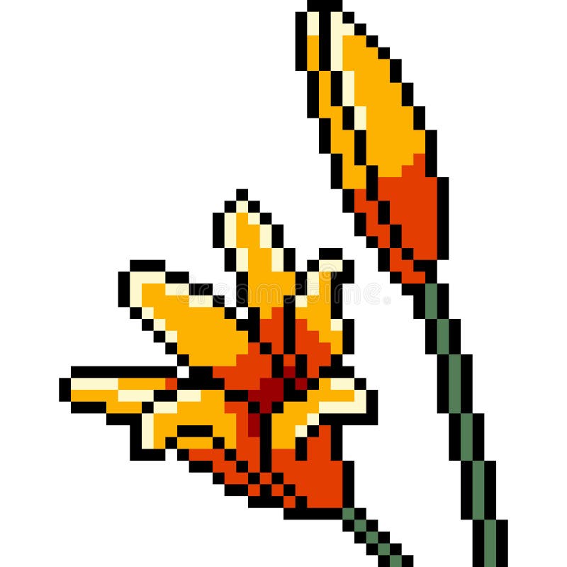 Vector Pixel Art Flower Bloom Stock Vector - Illustration of vector ...