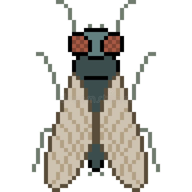 Vector pixel art fly stock vector. Illustration of vector - 111856374