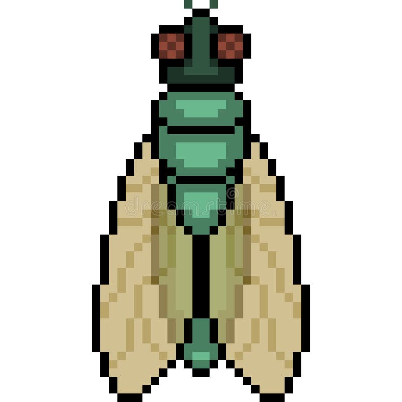 Vector pixel art fly stock vector. Illustration of animal - 117929549