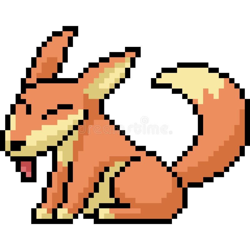 Vector pixel art fox stock vector. Illustration of cartoon - 138623443