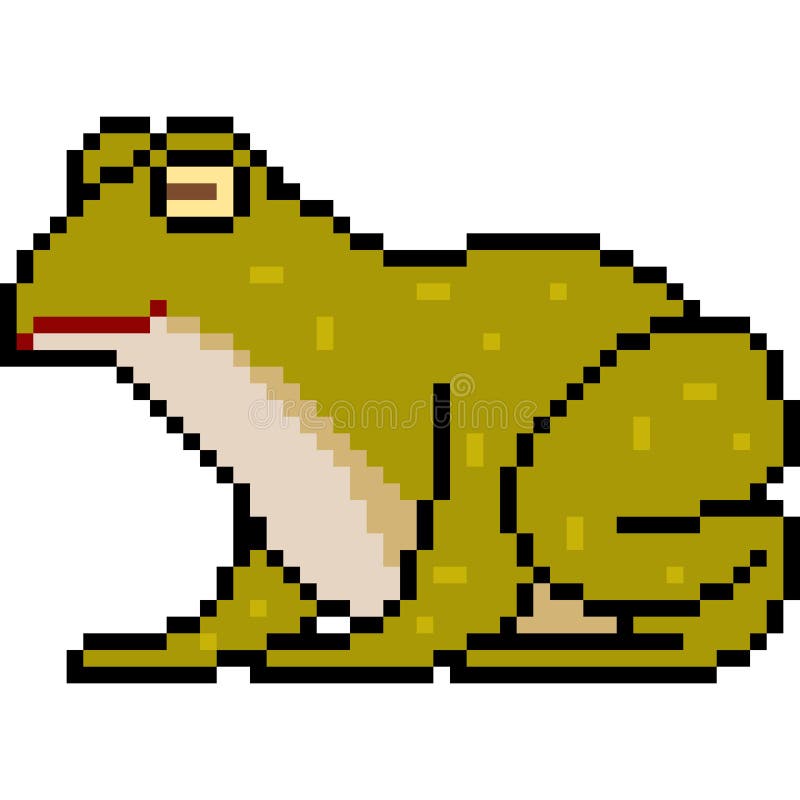 Vector pixel art frog stock vector. Illustration of cartoon - 104760823