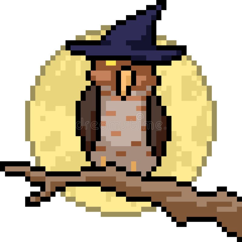 Vector Pixel Art Full Moon Night Stock Vector - Illustration of golden ...