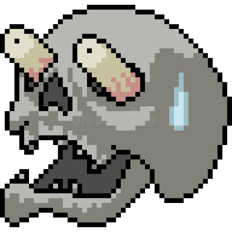 Vector Pixel Art Funny Skull Stock Vector - Illustration of cartoon ...