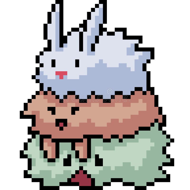 Vector Pixel Art Fur Monster Stock Vector - Illustration of fantasy ...