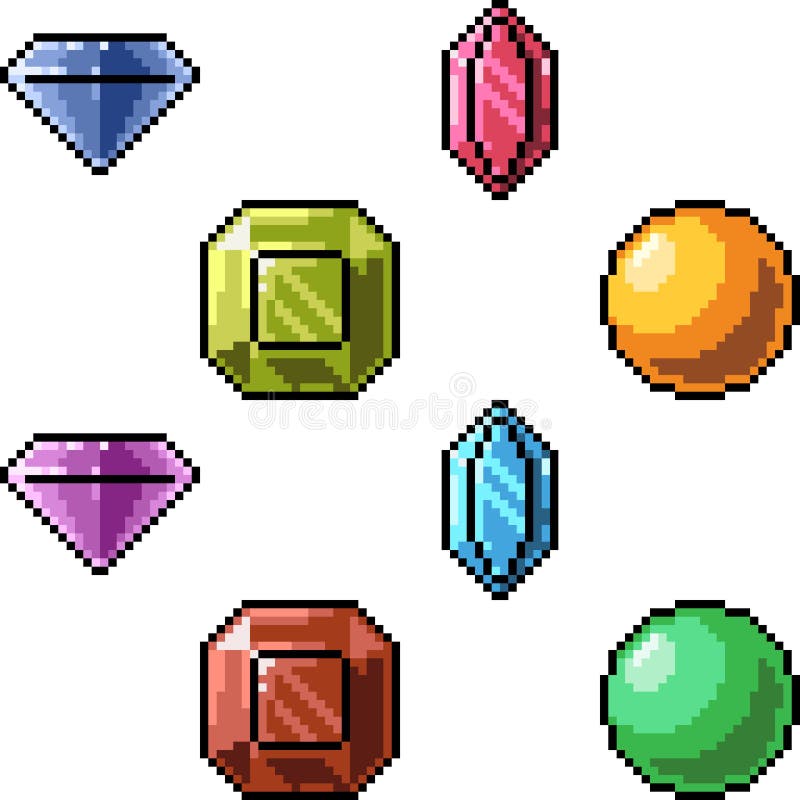Vector pixel art gem stock vector. Illustration of icon - 103769859