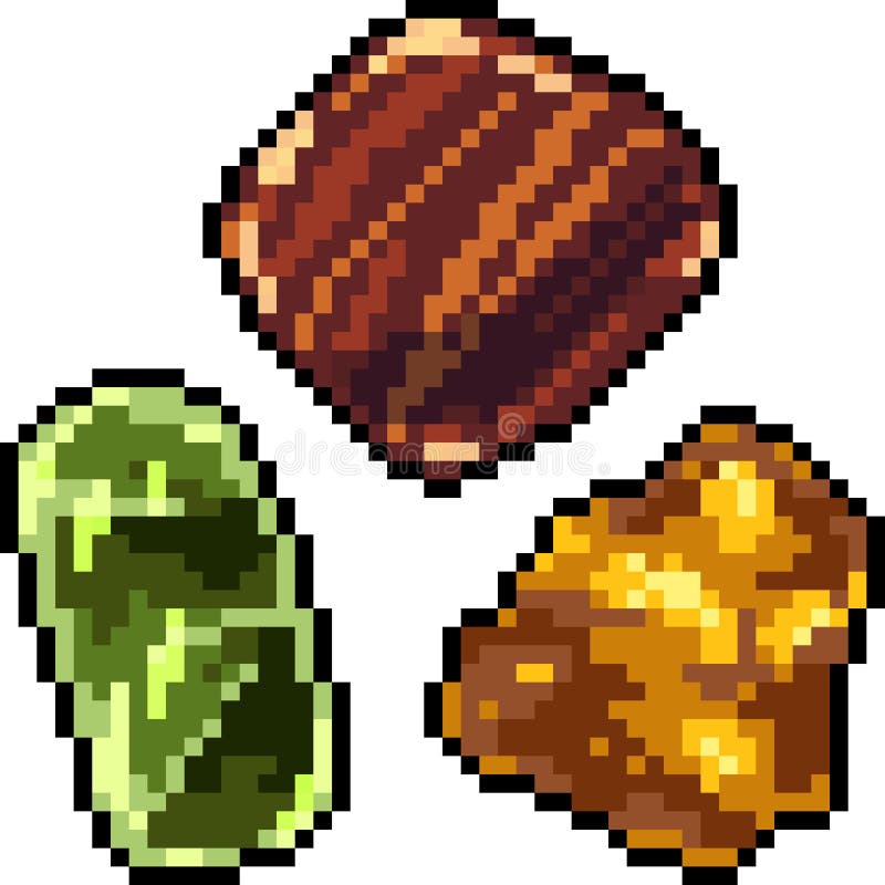 Vector Pixel Art Gemstone Set Stock Vector - Illustration of isolated ...