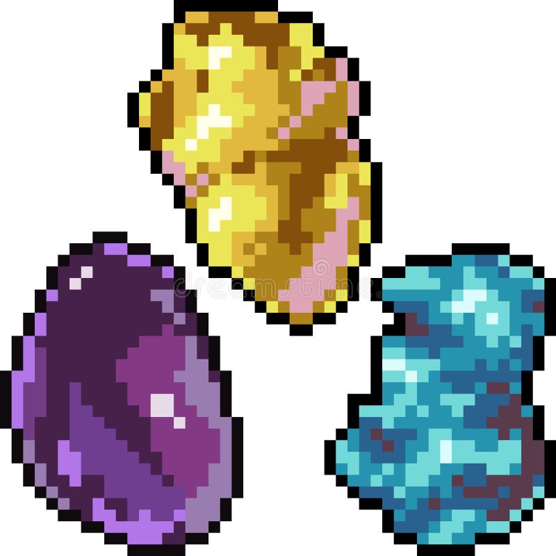 Vector Pixel Art Gemstone Set Stock Vector - Illustration of icon ...