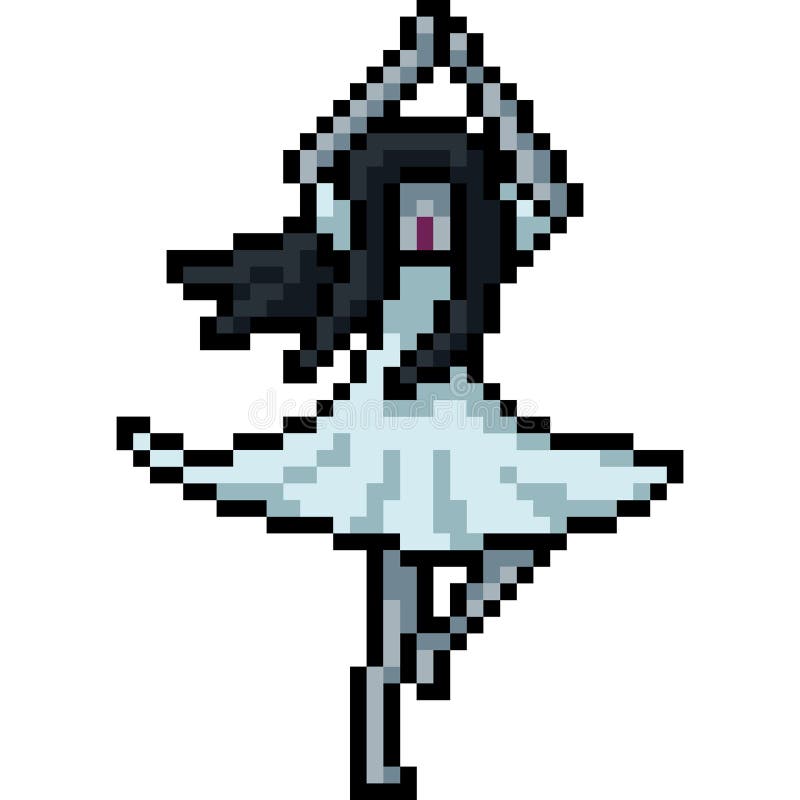 Vector Pixel Art Ghost Dance Stock Vector - Illustration of lady, evil ...