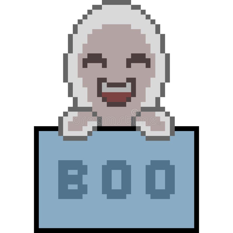 Vector pixel art ghost stock vector. Illustration of graphic - 102309490